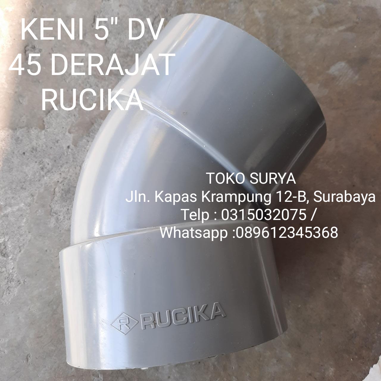 Fitting Pipa Belokan Elbow Keni Knee Keni 45 derajat PVC 5" DV RUCIKA | Lazada Indonesia
