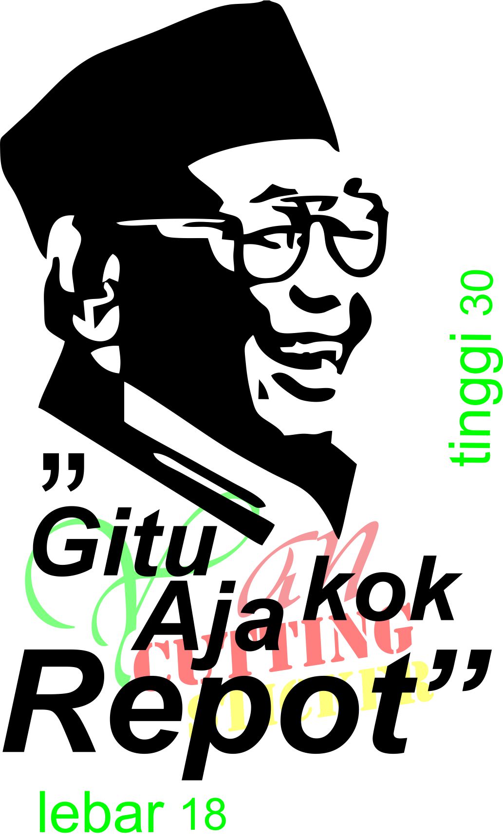 cuting sticker animasi gusdur kaca samping dan bisa di pasang dimana ...