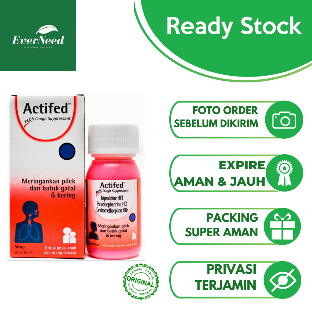 Actifed 60 ml Warna Merah utk pilek dan batuk gatal / kering | Lazada ...