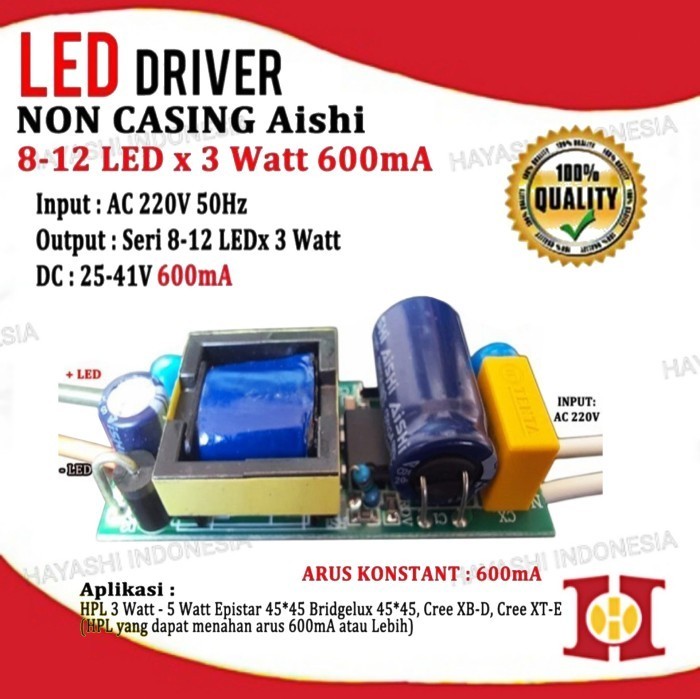 LED Driver LED 8-12 Watt 8-12W AC DC 600 mA PCB Board Tanpa Casing Box | Lazada Indonesia