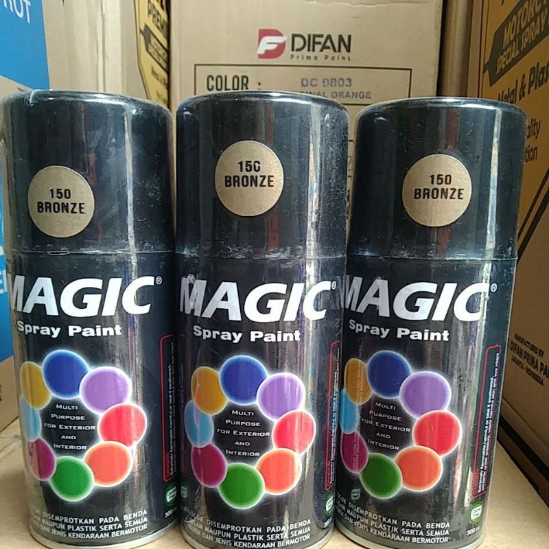 pilok pilox magic spray paint magic bronze 150 coklat muda metallic ...
