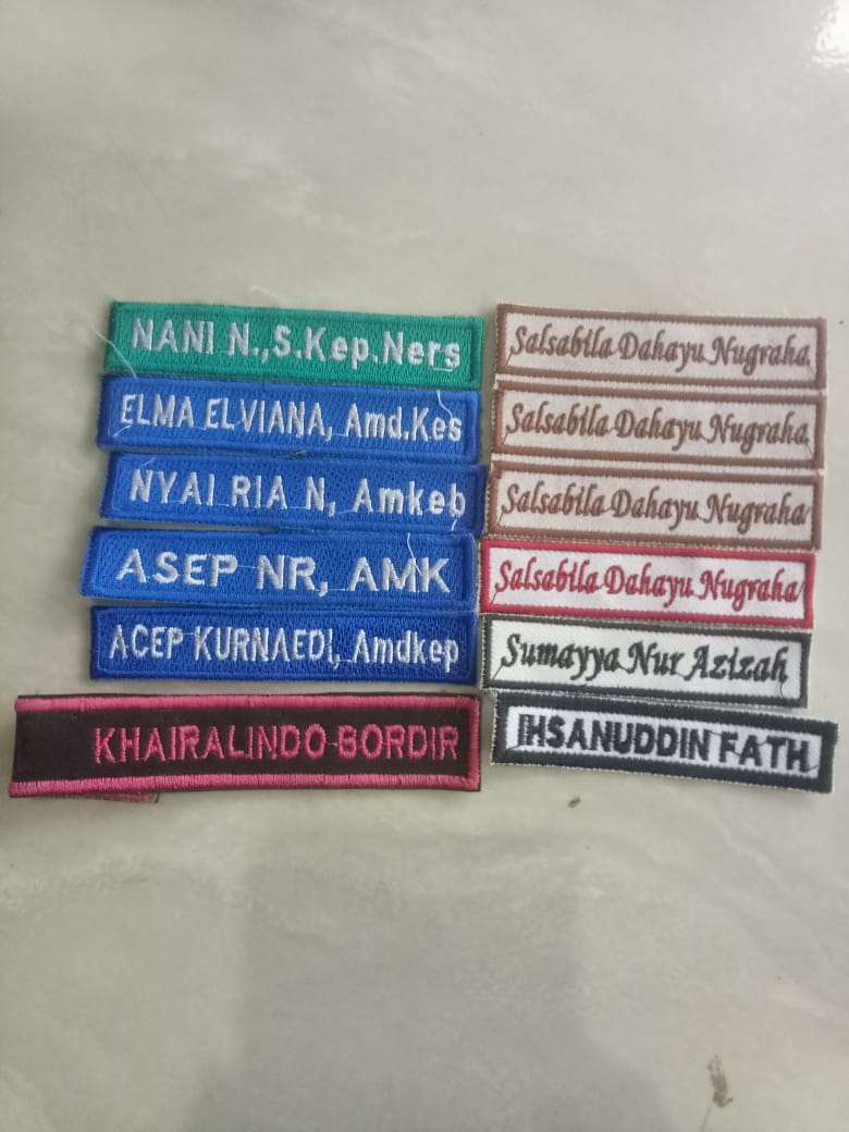 Bordir nama untuk Pesantren atau Bordir label penanda baju pakaian ...