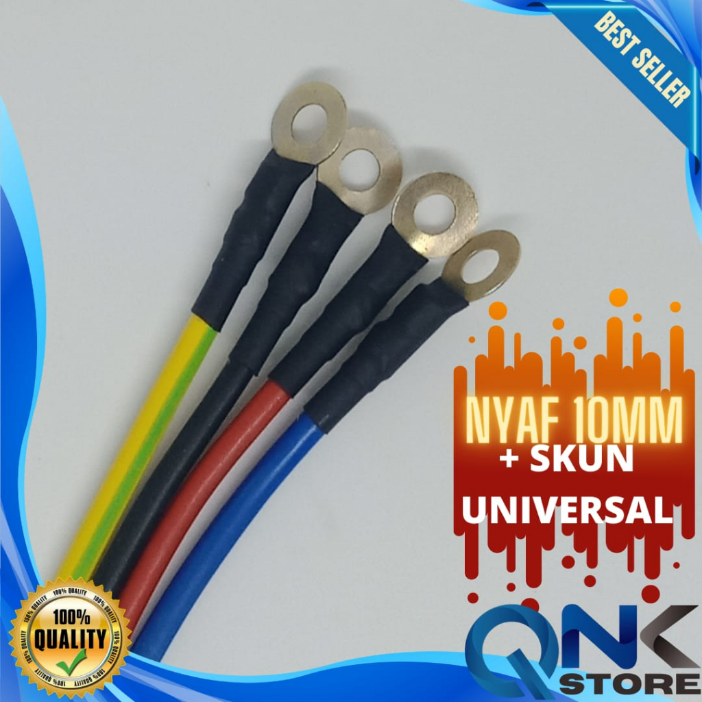 Kabel NYAF 10mm Plus 2 Skun M6 Universal Kabel Grounding Kabel Negatif ...