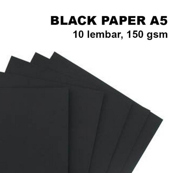Artemedia Black Paper A5 150 Gsm Kertas Hitam 10 Lembar 150gsm Lembaran ...