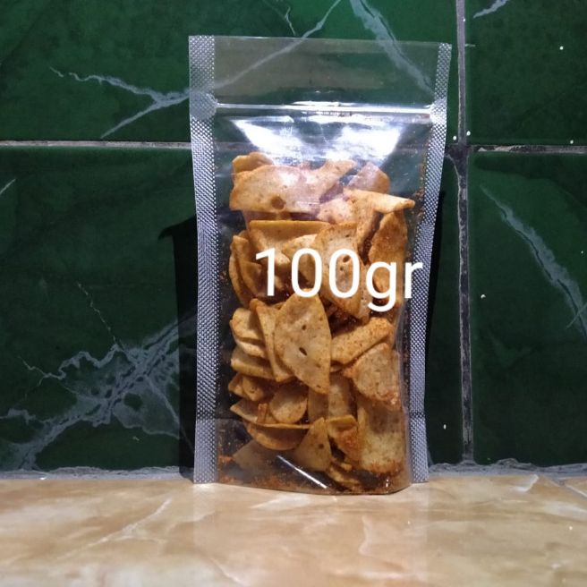 cemilan keripik basreng pedas kemasan standing pouch 100gr | Lazada ...