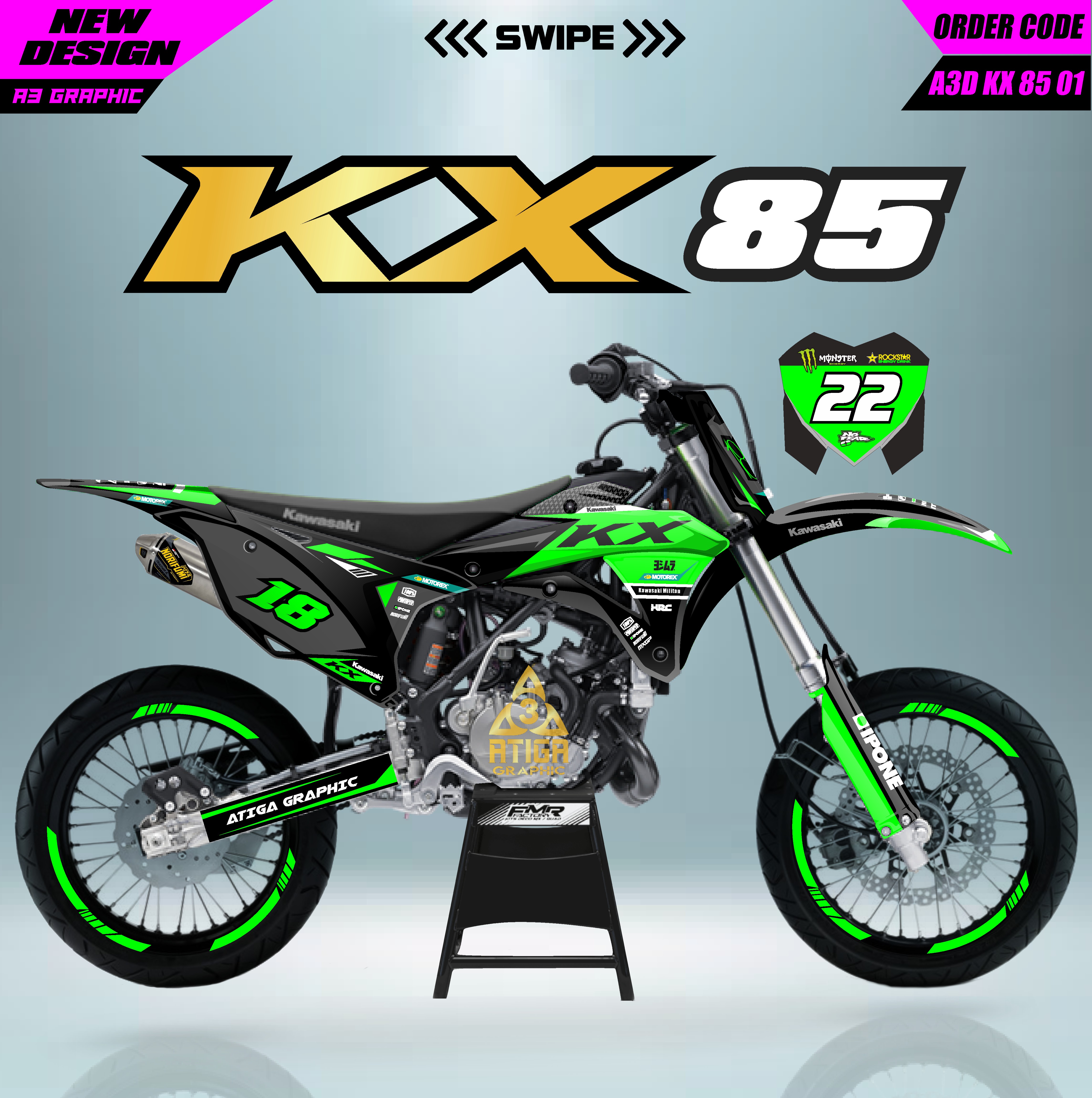 Decal KX 85 Sticker Variasi Fullbody Dekal Sticker Variasi Fullbody KX ...