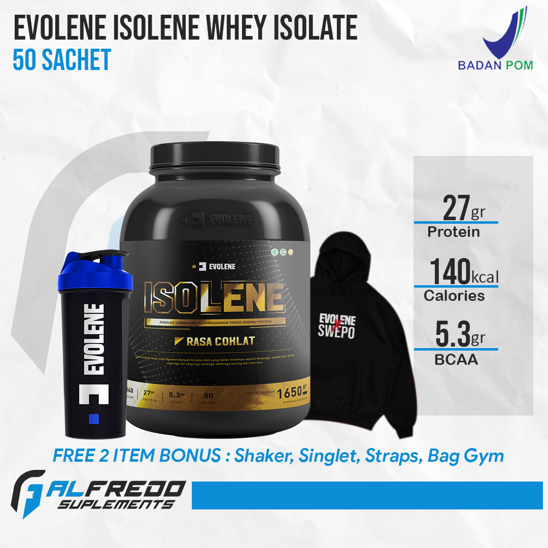 Evolene Isolene 50 Sachet (1.650 gram) Whey Protein Isolate BPOM ...