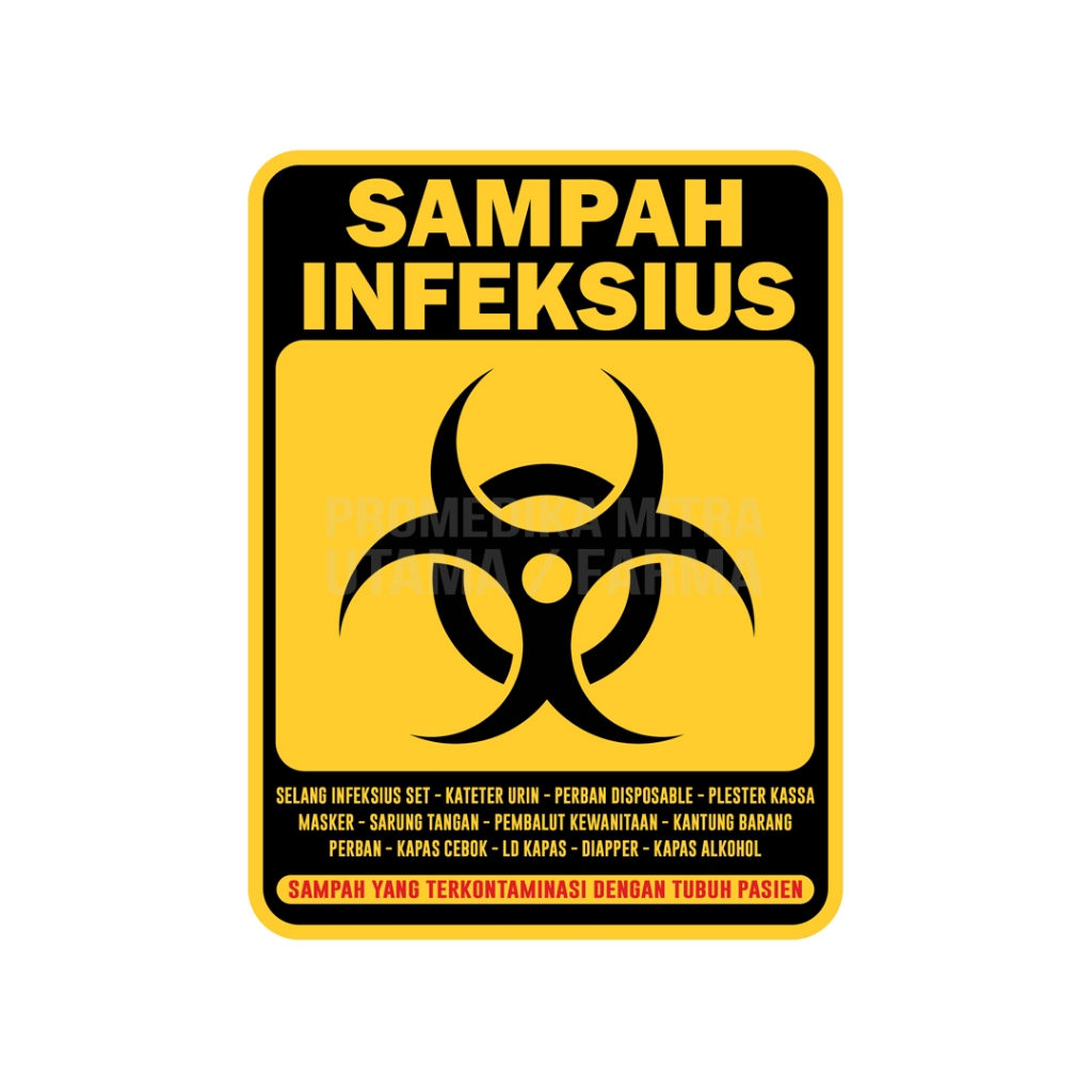 Stiker jenis sampah infeksius - medis - organik - limbah B3 - jagalah ...