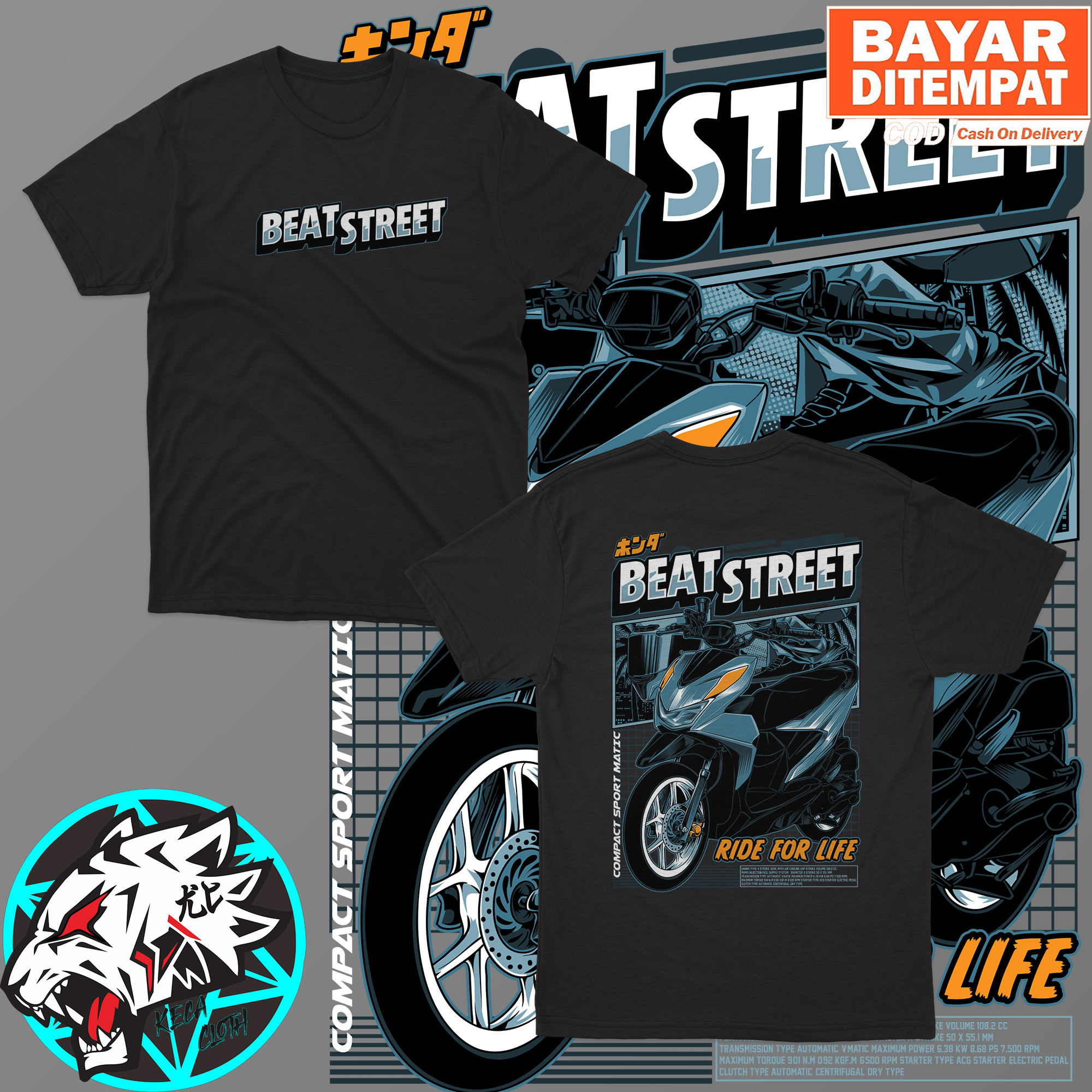 KAOS BAJU HONDA BEAT STREET 2022 SERIES BIG SIZE JUMBO KAOS BEAT STREET ...