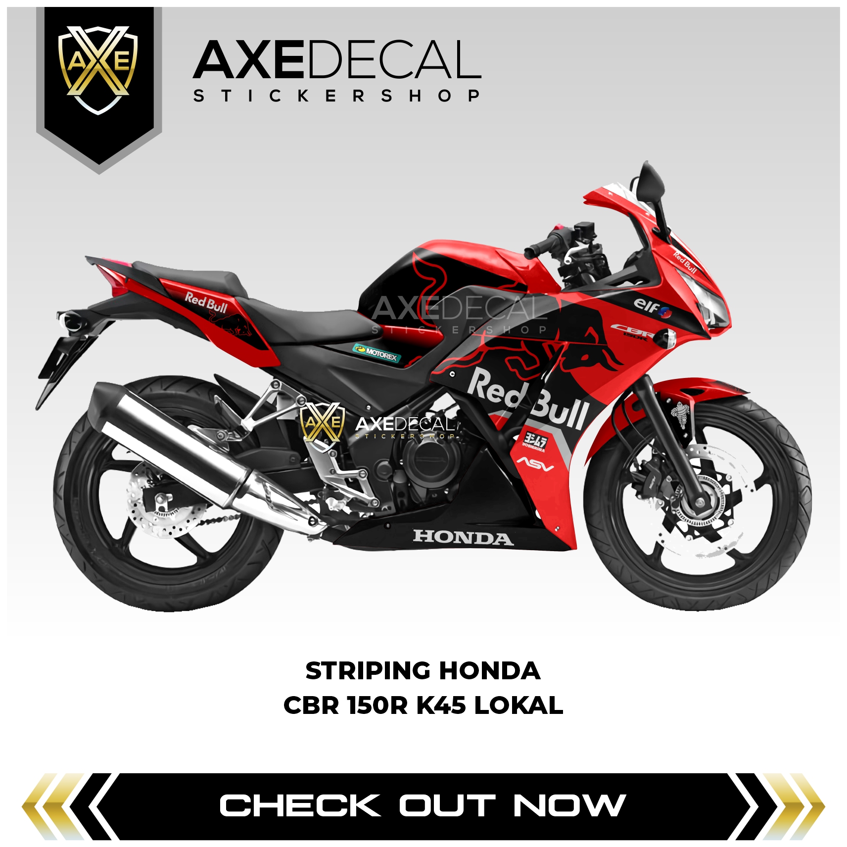 Striping Cbr 150 K45 Lokal RedBUll / Stiker Motor Honda Cbr Desain ...