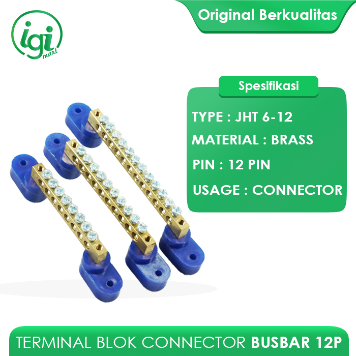 BUSBAR 12 BAUT TERMINAL BLOK BAR GROUND / ISOLATOR CONNECTOR 12 PIN ...