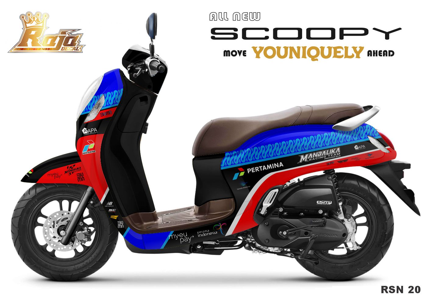 Decal Stiker Fullbody Honda Scoopy 2021 All New Custom Disain Mandalika ...