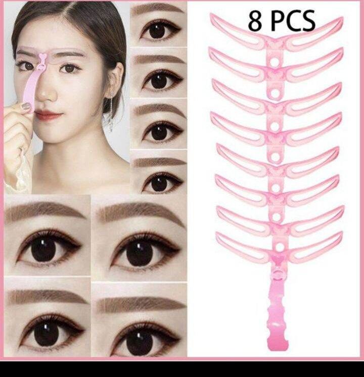 Cetak Alis Wanita Terbaru 1 Set isi 8-Alat Membetuk Alis Wanita Model ...