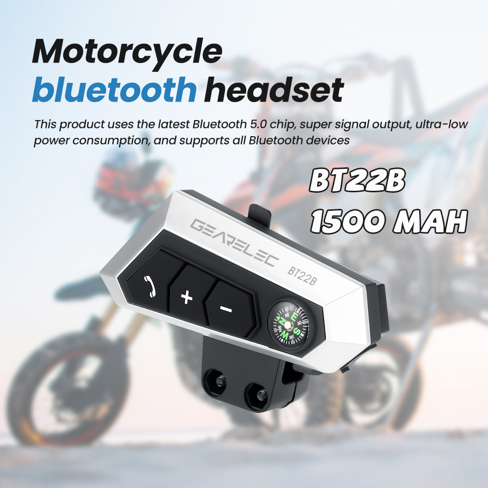 BT-22 Bluetooth 5.0 EDR Motorcycle Motorbike Helmet Headset 1000mAh Waterproof Wireless ...