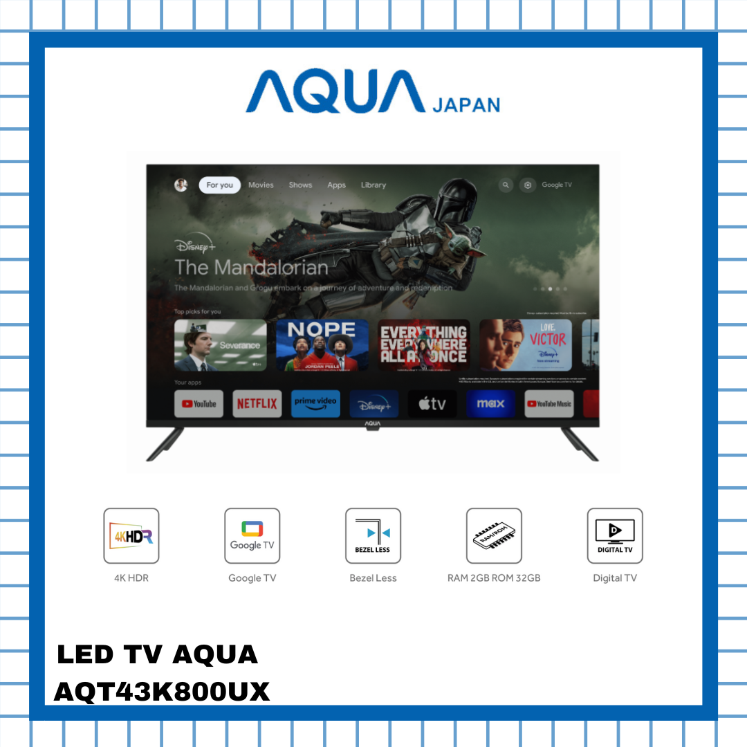 LED TV AQUA AQT43K800UX 43 inch (4K UHD-Google TV) | Lazada Indonesia