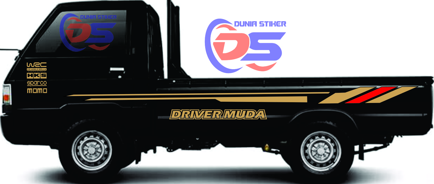 Stiker Striping List Mobil L300 Stiker Mobil Pickup Driver Muda Stiker ...