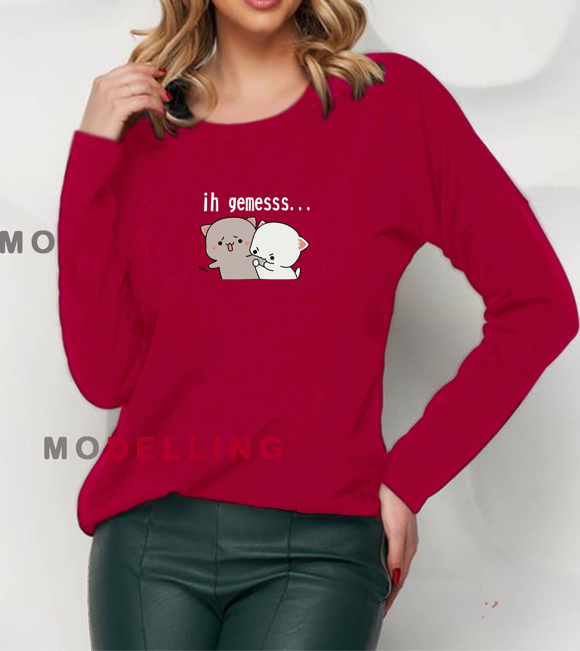 PROMO MODELLING Kaos Distro Wanita Sablon Digital /Kaos Lengan Panjang Dewasa/Kaos Kekinian ...