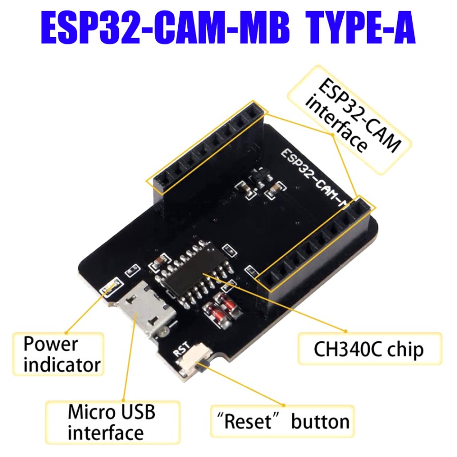 ESP32-CAM-MB MICRO USB Download Module for ESP32 CAM Development Board ...