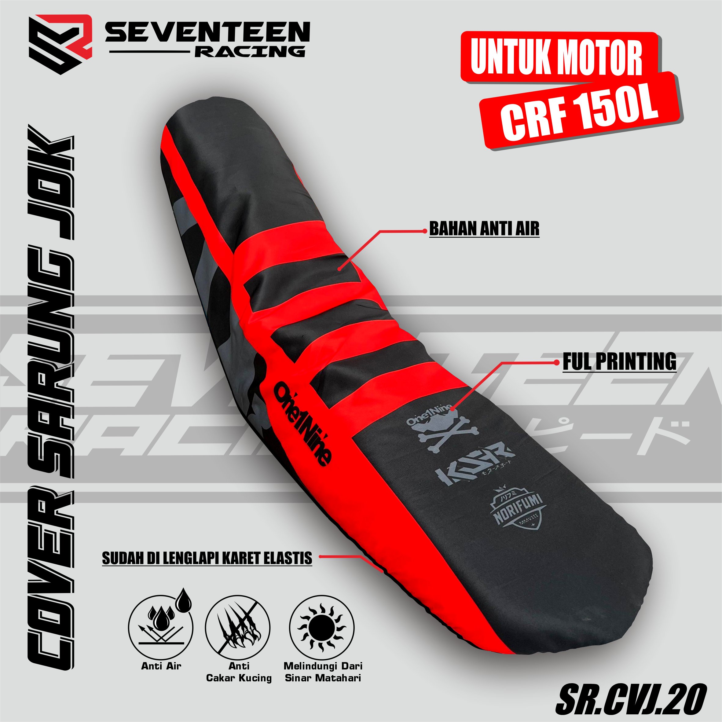 Sarung Cover Jok CRF 150 L Full Printing Premium Pelindung Cover ...