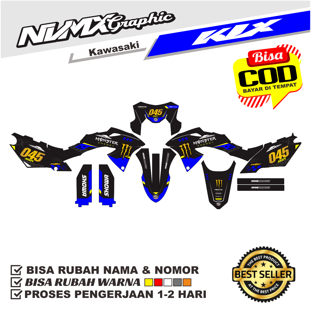 STIKER KLX 150 BF SUPERMOTO DECAL KLX MONSTER ENERGY | Lazada Indonesia
