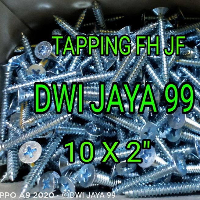 100 pcs Skrup tapping fh 10x2" (5 cm) taping jf untuk kayu triplek ...