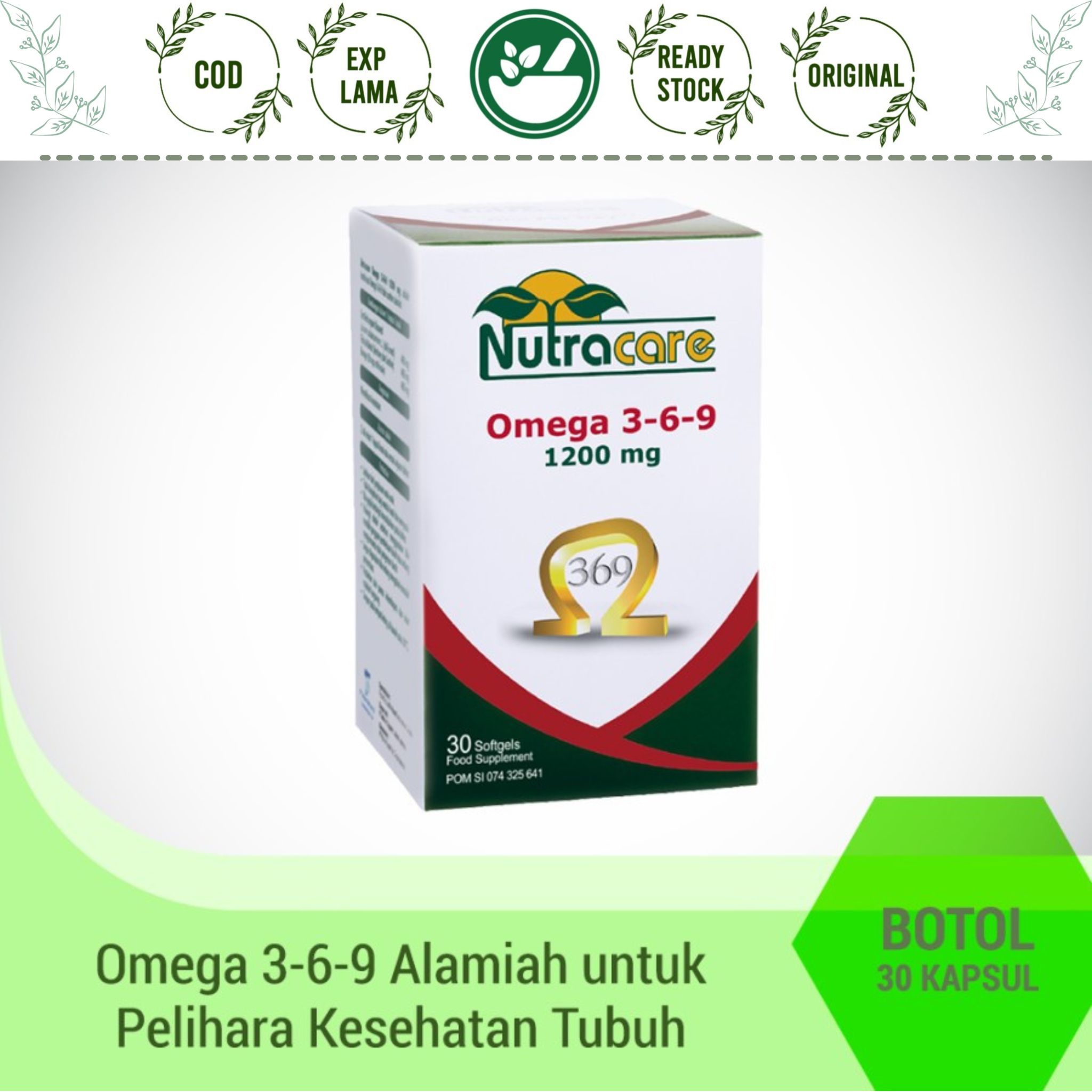 Nutracare Omega 369 30 kapsul OMEGA 3 6 9 EPA DHA FISH OIL MINYAK IKAN ...