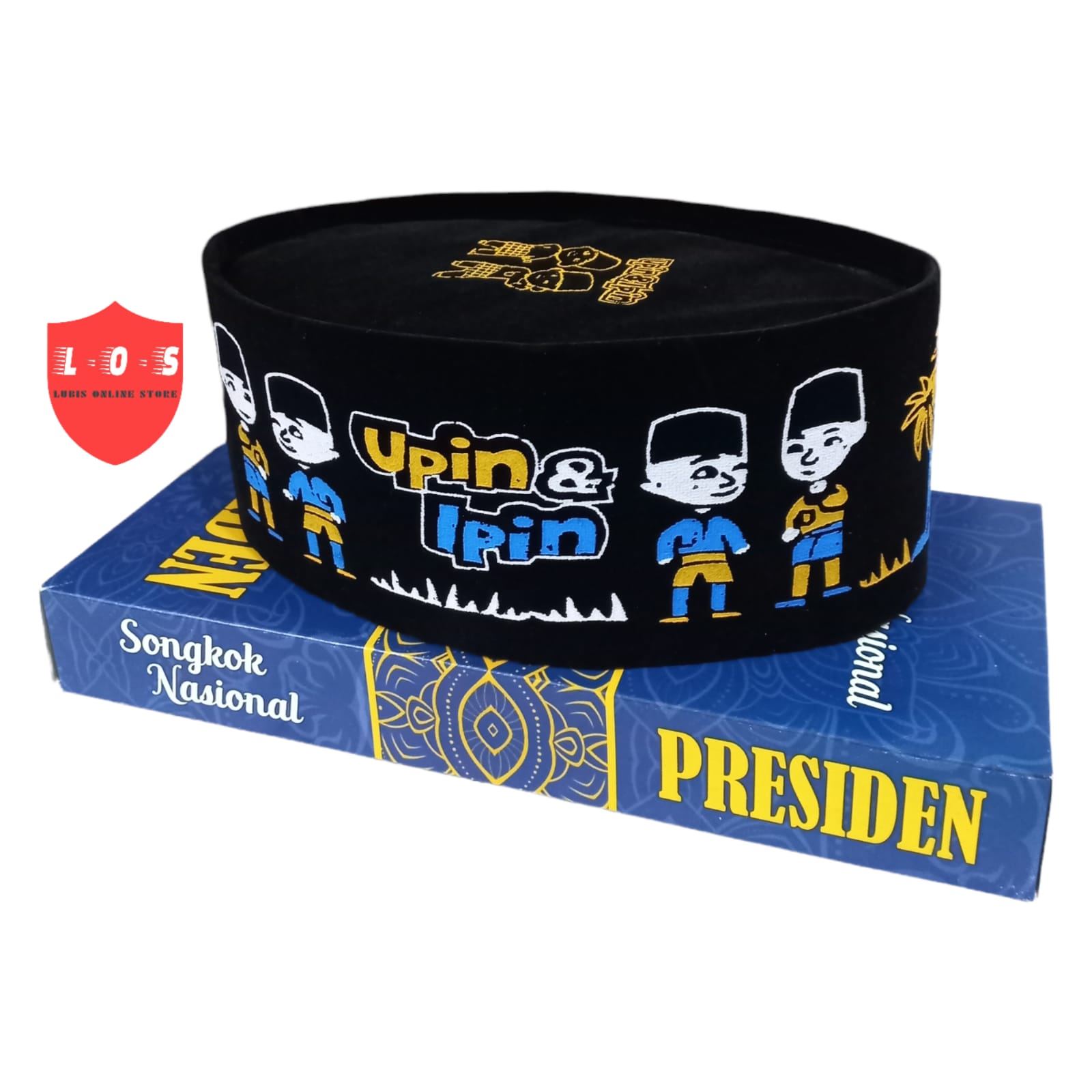 PECI SONGKOK KOPIAH MOTIF KARTUN UPIN IPIN BERKUALITAS BERBAHAN BELUDRU ...