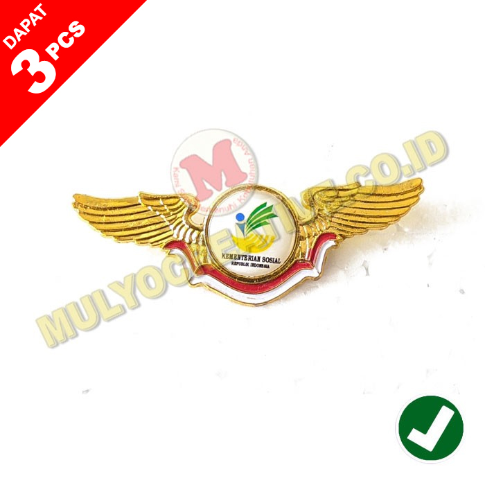 Wing Logo Kementerian Sosial - Pin Wing Logo KEMENSOS RI /3pcs | Lazada ...