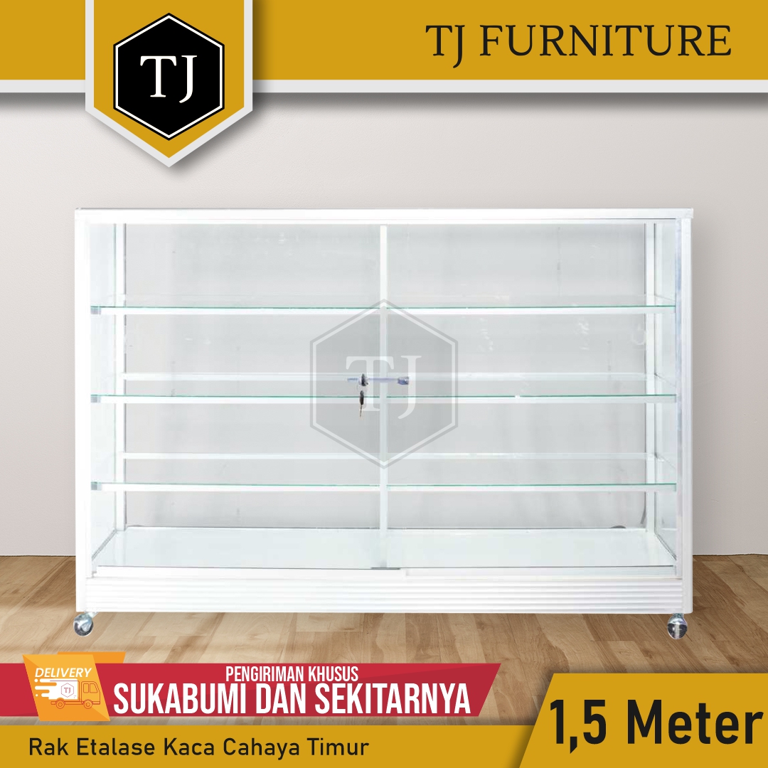 Cahaya Timur Rak Etalase Kaca 1,5m / Rak Display Toko Roda / Etalase ...