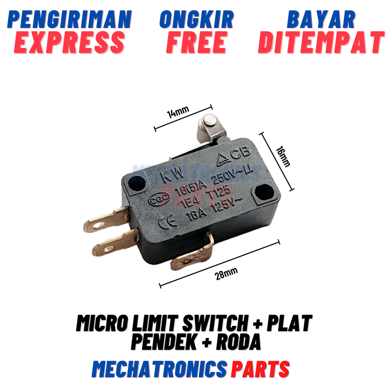 [SWI-9091] MICRO LIMIT SWITCH + PLAT PENDEK + RODA | Lazada Indonesia