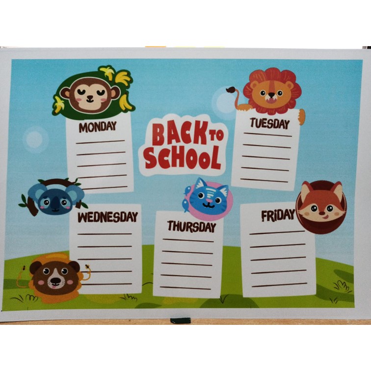 POSTER JADWAL PELAJARAN A3 LAMINASI + SPIDOL | Lazada Indonesia