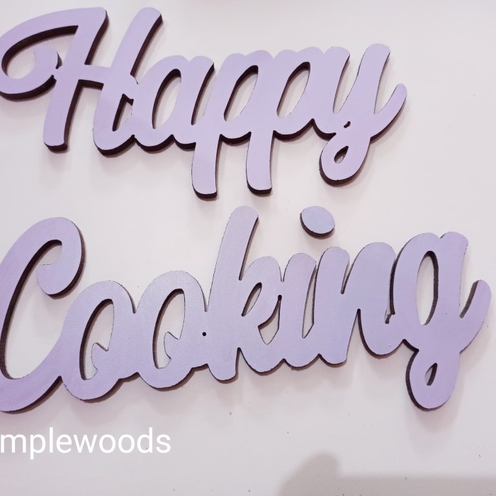 Tulisan Happy Cooking Huruf Kayu Hiasan Dinding Dapur | Lazada Indonesia