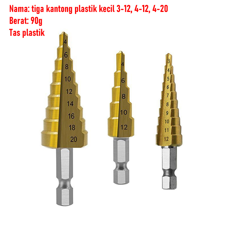 4-32mm Mata Bor Multi Step Pagoda Tangga Payung Drill Bits Size Ukuran ...