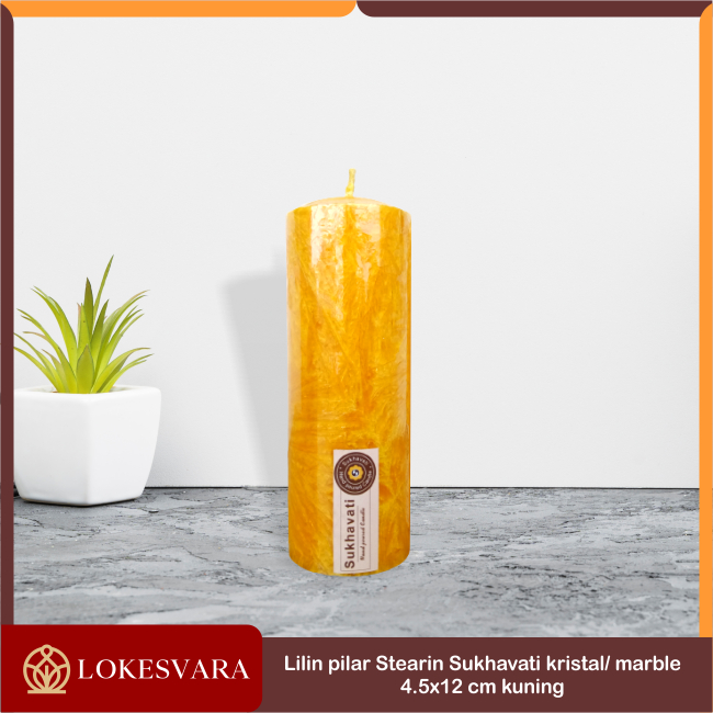 Lilin Sembahyang Stearin Kristal / Marble Sukhavati Kuning 4.5x12cm ...