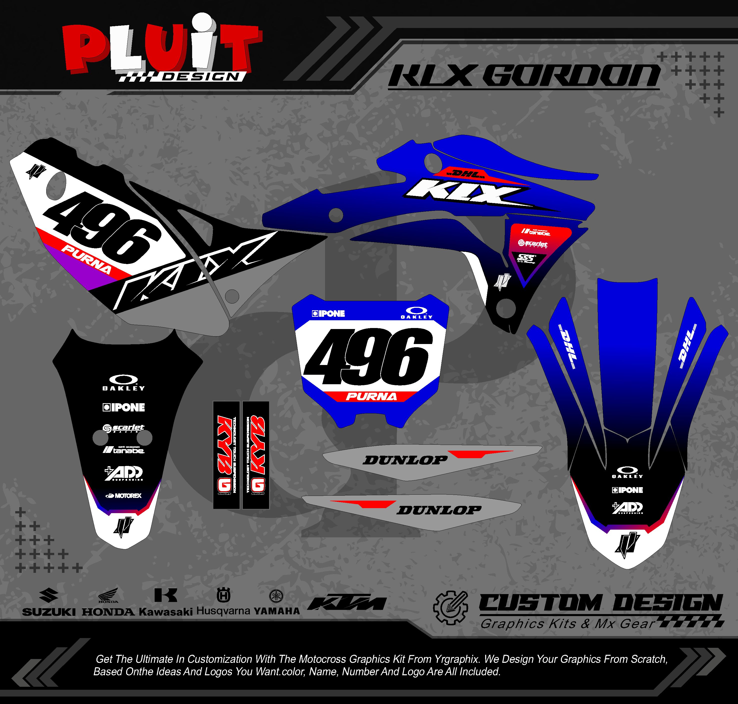 DECAL STICKER KLX GORDON FULL BODY DECAL GORDON DECAL GORDON DECAL ...