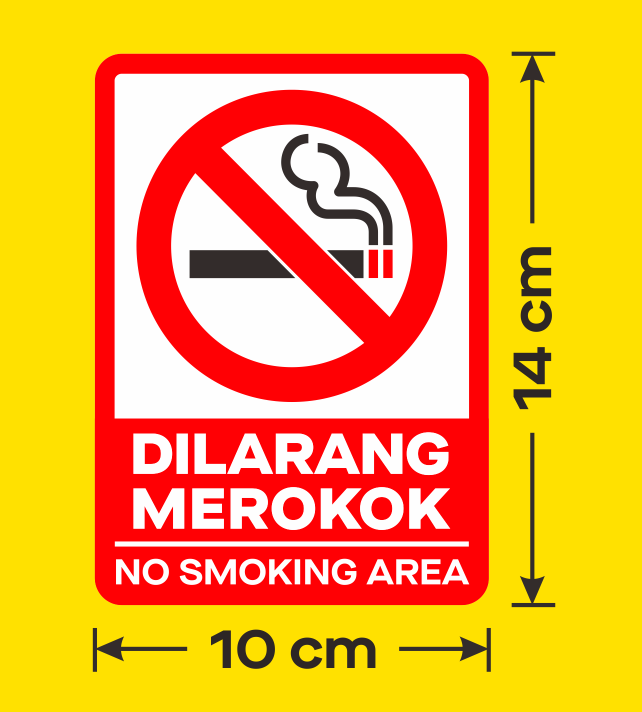 Sticker Vinyl Stiker Dilarang Merokok No Smoking Area 10 x 14 cm ...