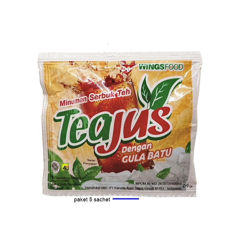 TEAJUS - Minuman Serbuk Teh Rasa GULA BATU - PAKET 5 SACHET | Lazada ...