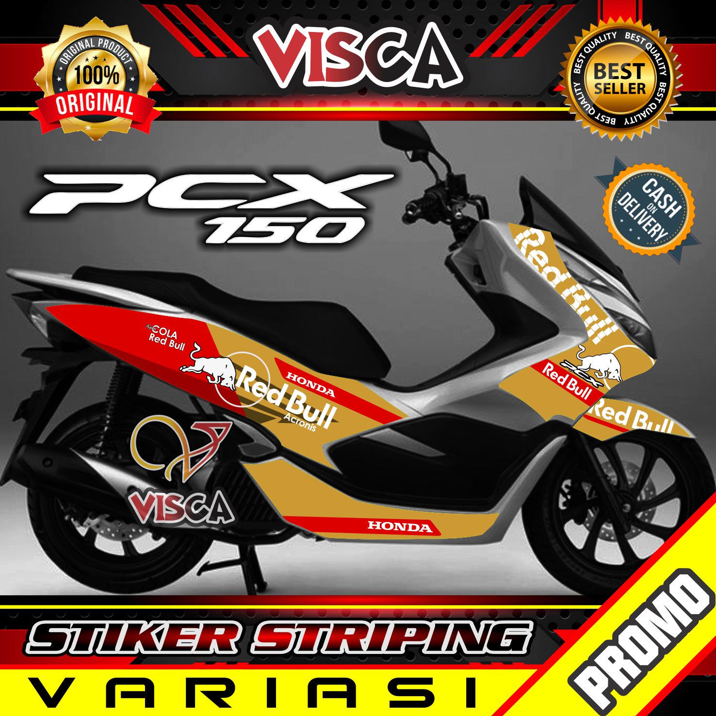 Stiker Striping Pcx 150 Variasi Redbull Torro | Lazada Indonesia