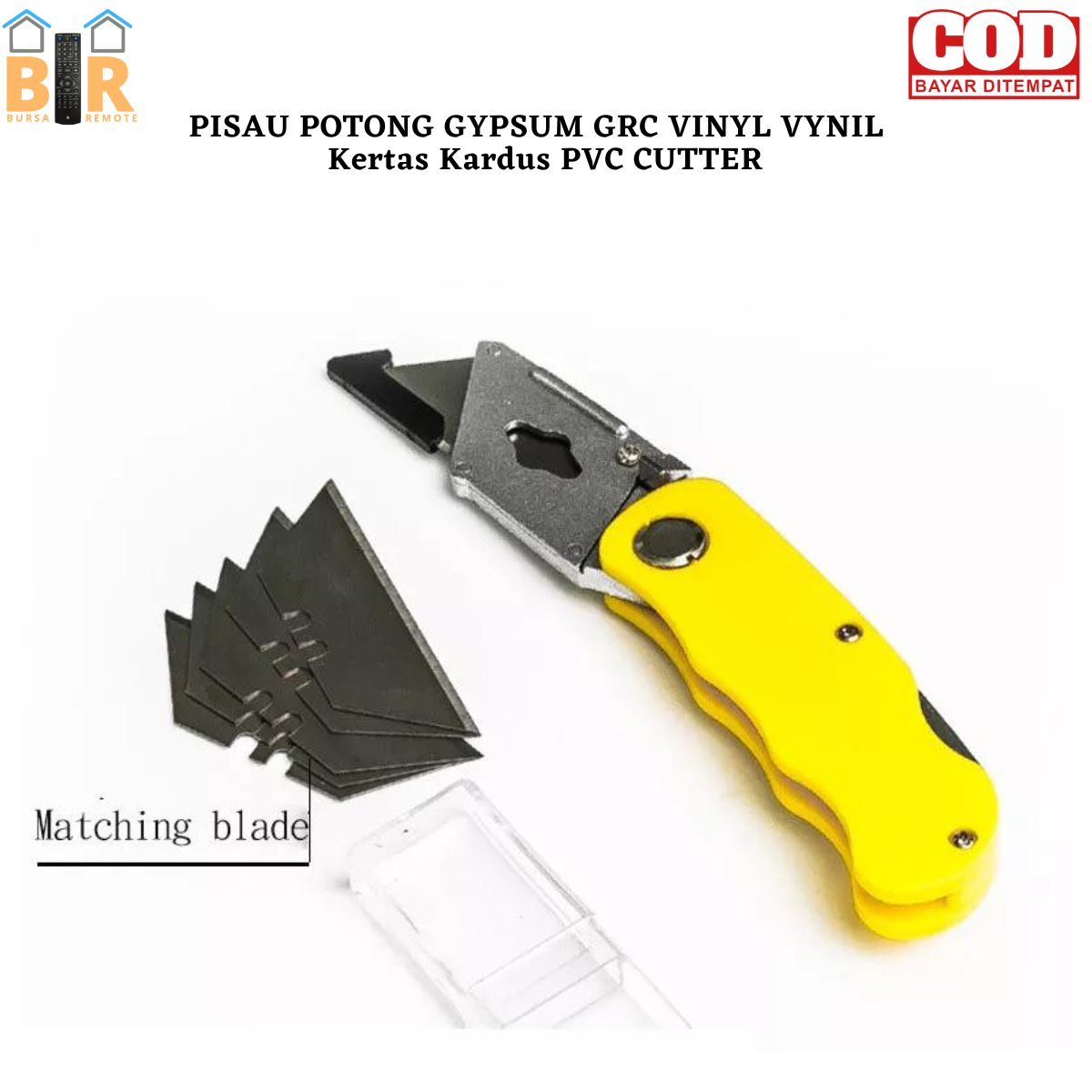 Pisau Cutter Lipat Gypsum Foldable Cutter Knife GRC VINYL VYNIL Kertas ...