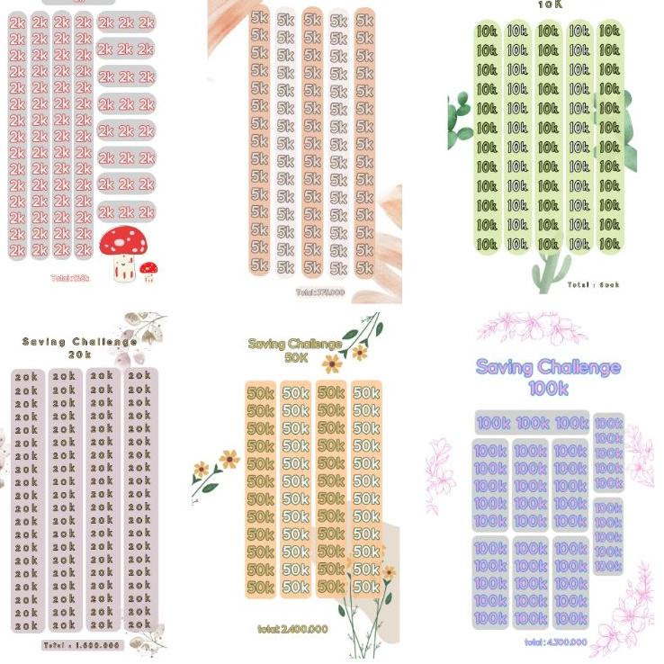 Isian Binder A6 Saving Challenge Ardjati Loose leaf HVS 75gsm 6 lembar ...