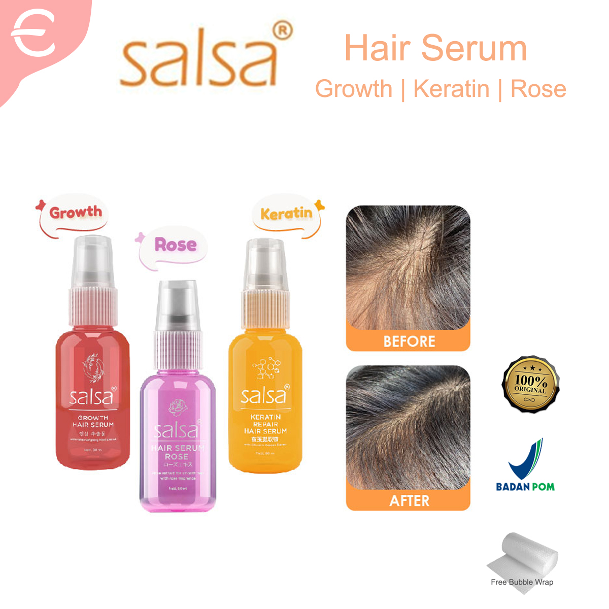 SALSA Hair Serum Rose Spray | Keratin Repair | Growth 80ml | Lazada ...