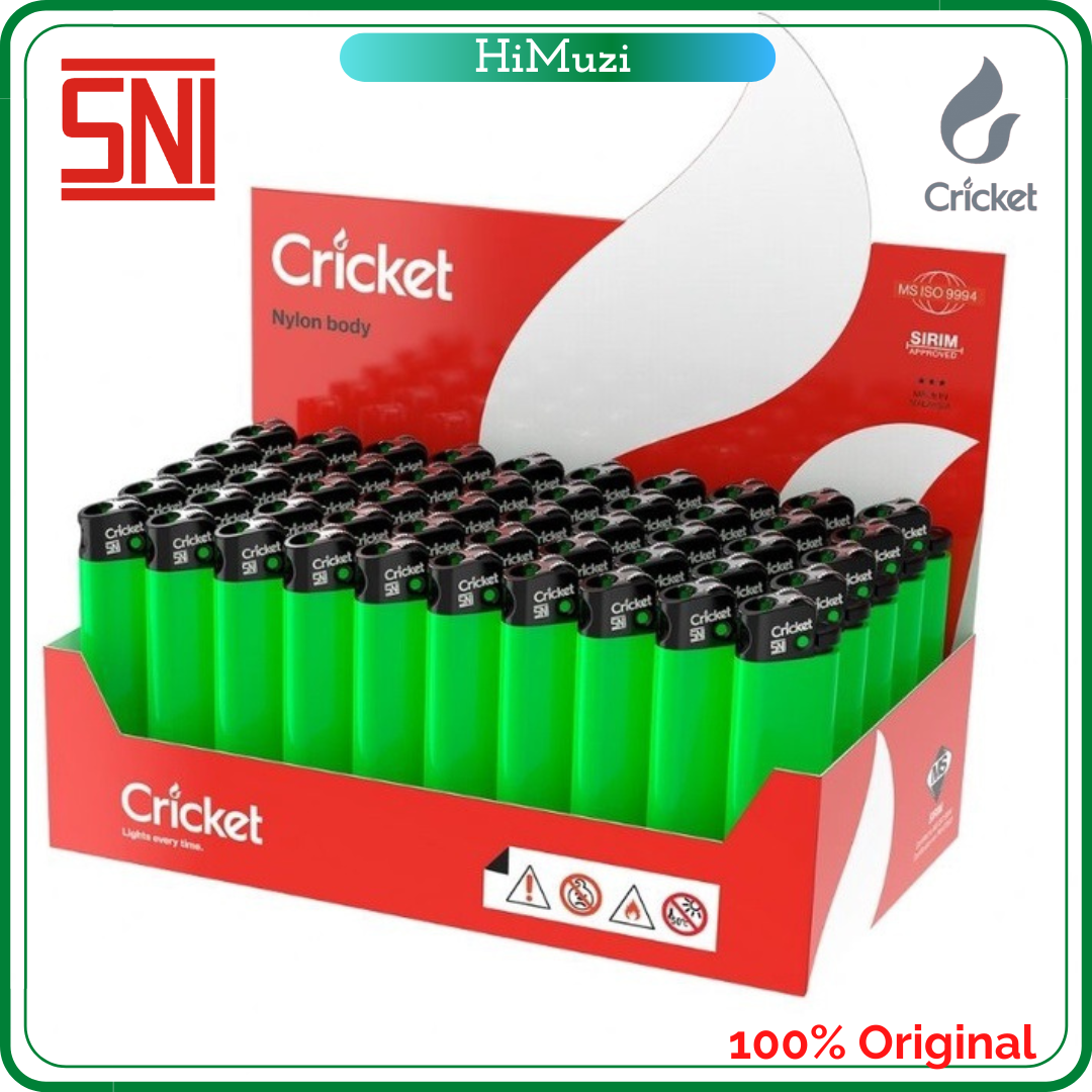 Cricket Korek Api Classic HIJAU Polos Pemantik Mekanik Box (50 Pcs ...