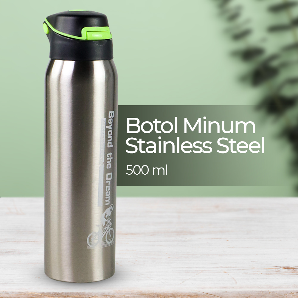 Botol Minum Termos Air Panas Dingin Stainless Steel 500ml silver ...