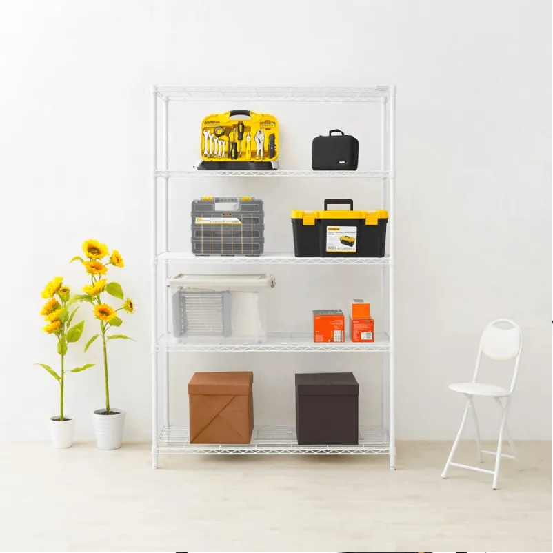 Krisbow Rak Besi Serbaguna 5 Tingkat - Putih, meletakkan berbagai ...