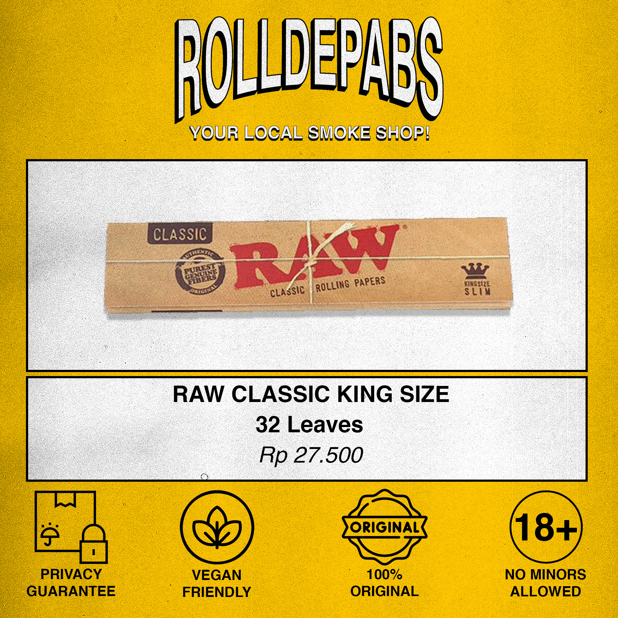 Papir / Kertas Linting RAW Classic King Size | Lazada Indonesia