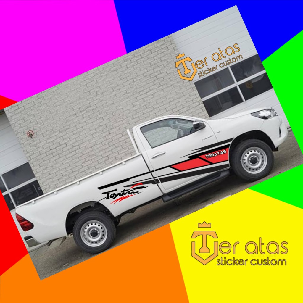 cutting Sticker body mobil HILUX SINGLE CABIN, sticker hilux pickup ...