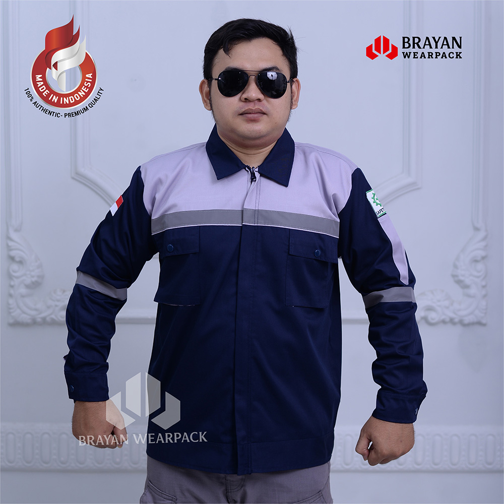 Kemeja Safety Baju Wearpack Kerja Seragam Proyek PDL - Pakaian Werpak ...