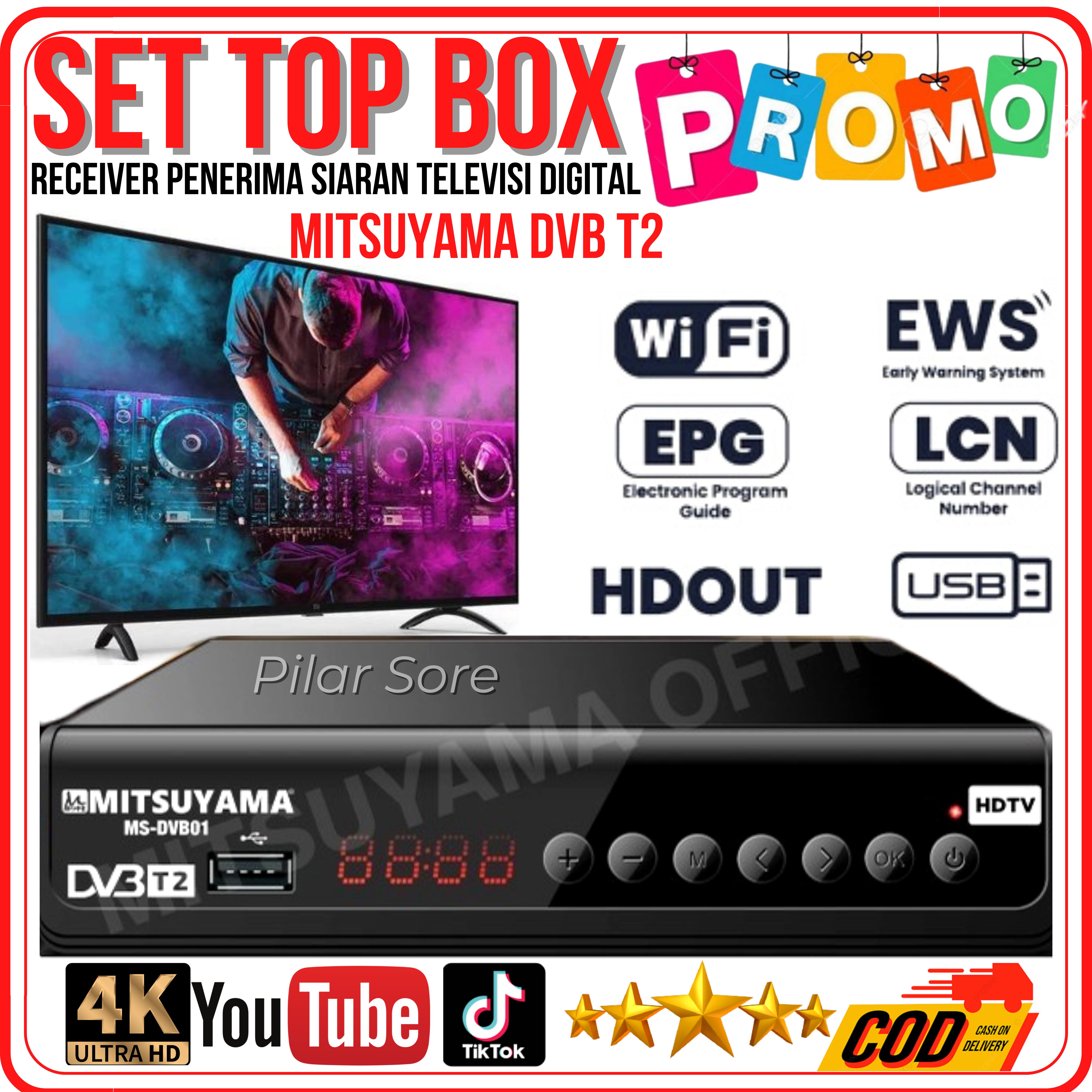 Set Top Box Tv Digital Mitsuyama DVB T2 01 HD EWS - set top box dvb t2 01 - set box tv digital ...