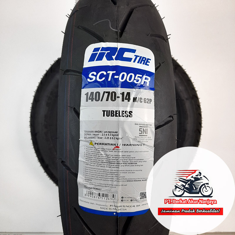 Ban Motor Matic 140/70 Ring 14 IRC SCT 005 R TUBELESS Bonus Pentil ...