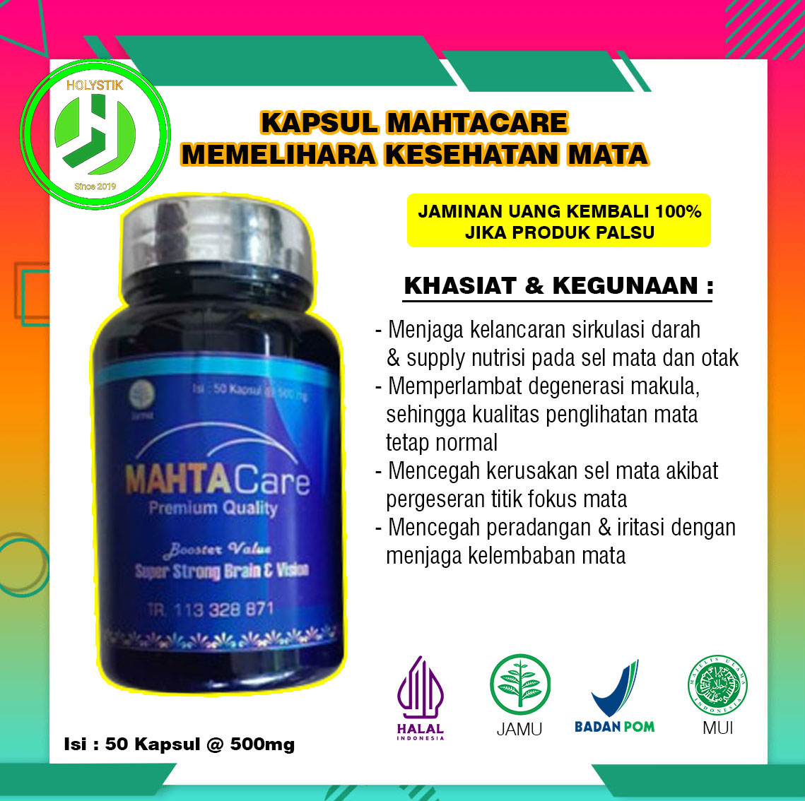 Mahtacare Kapsul Obat Herbal Katarak Glukoma untuk Kesehatan Mata isi ...